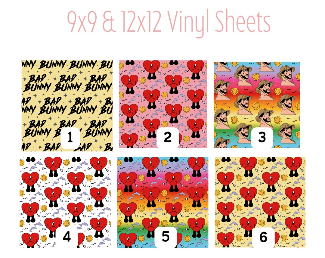 Bad Bunny Vinyl Cute Print Vinyladhesive Vinylvinyl-pattern Adhesive ...