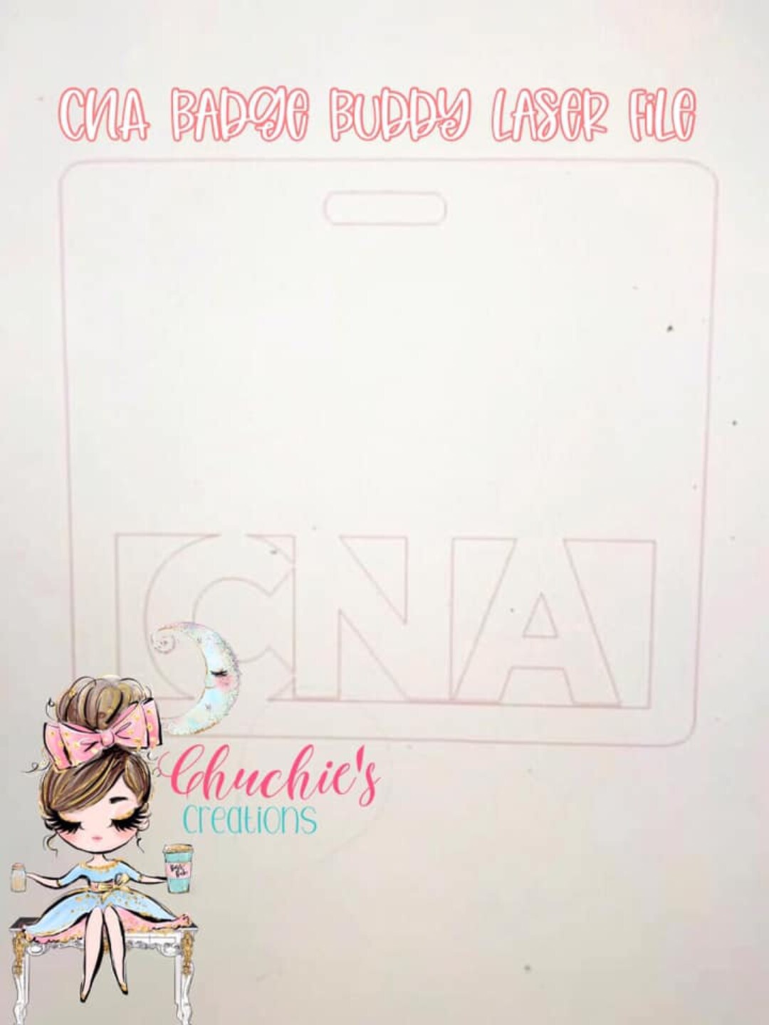 CNA Badge Buddy Laser Cut File--laser Cut Files--laser Files--badge ...