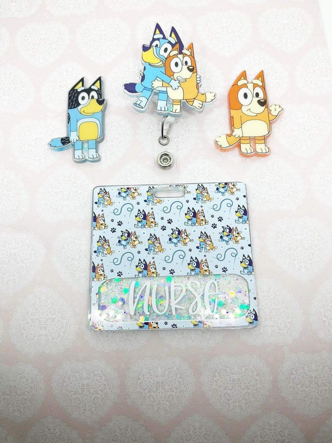 Dog Badge Buddy, Blue Dog Badge Buddy, Horizontal Badge Buddy, Id ...