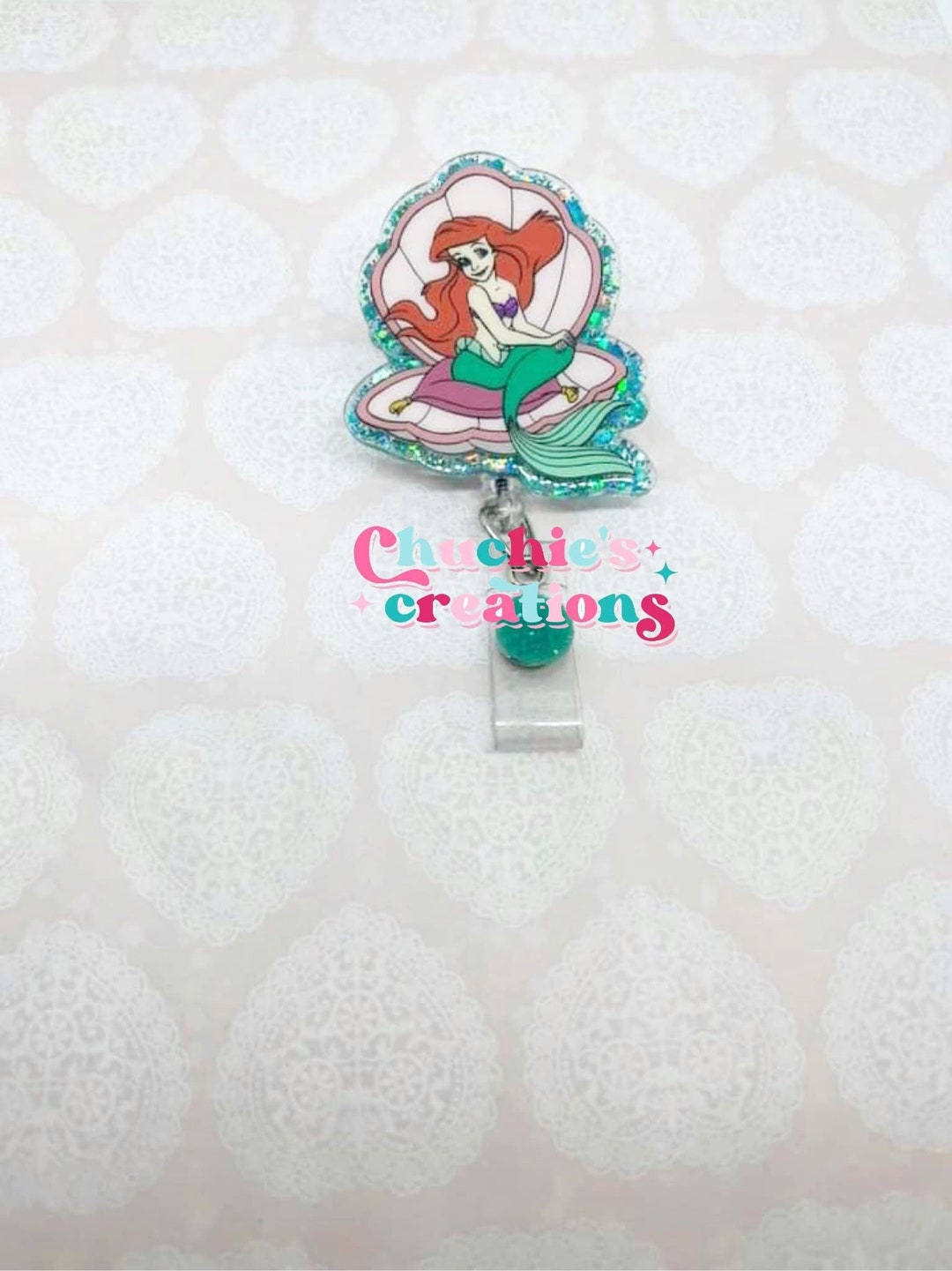 Alligator Clip Badge Reel- Badge Reel--mermaid Badge Reels--glitter ...