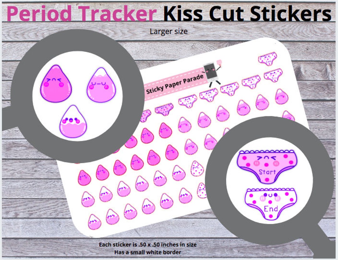 Period Tracker Planner Stickers // Planner Stickers // Menstrual Cycle ...