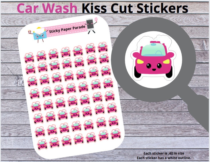 Car Wash Planner Stickers // Car Wash Stickers // Planner Stickers ...
