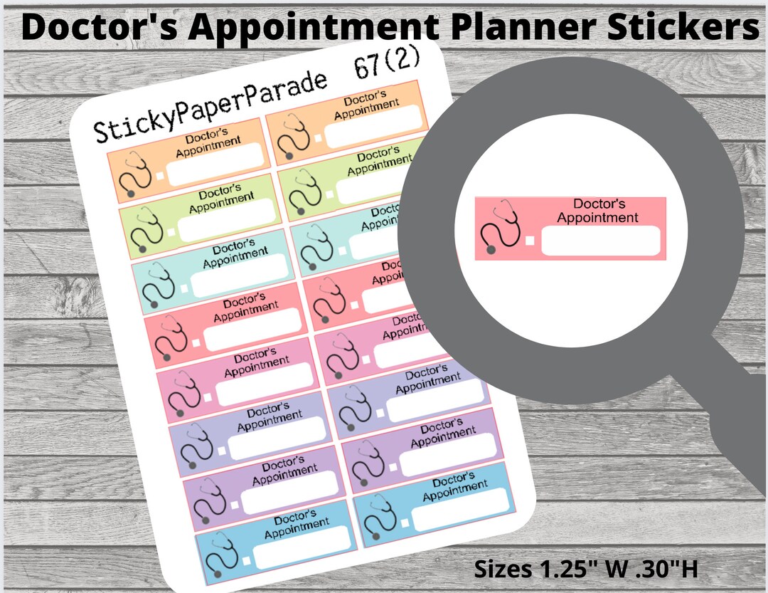 Doctor Appointment Planner Stickers // Dr Appt Planner Sticker // Bill ...