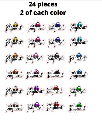 Car Insurance Car Payment Planner Stickers // Planner Stickers | Etsy