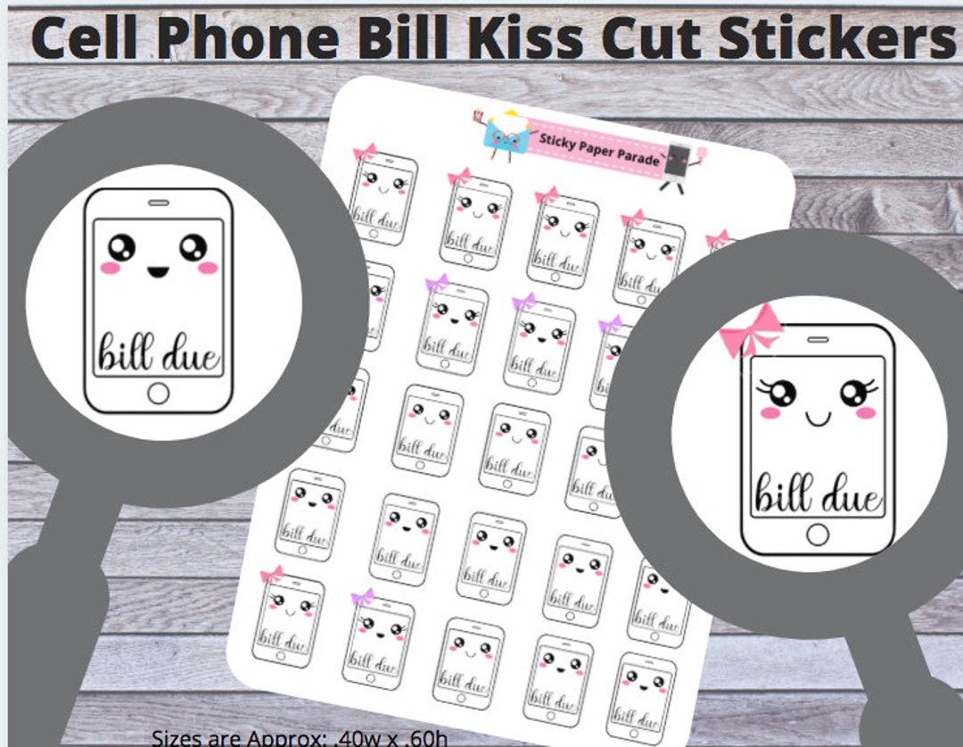 Cell Phone Bill Planner Stickers // Cell Planner Sticker // Planner ...