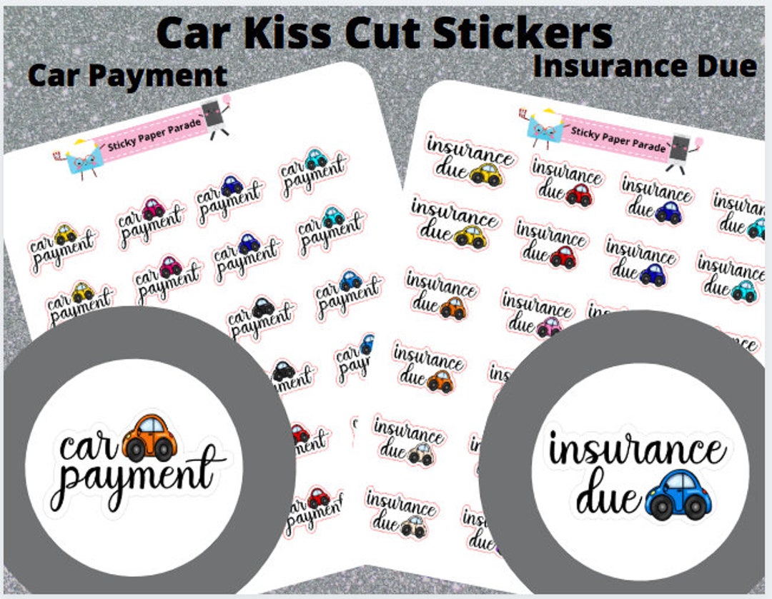 Car Insurance Car Payment Planner Stickers // Planner Stickers // Car ...
