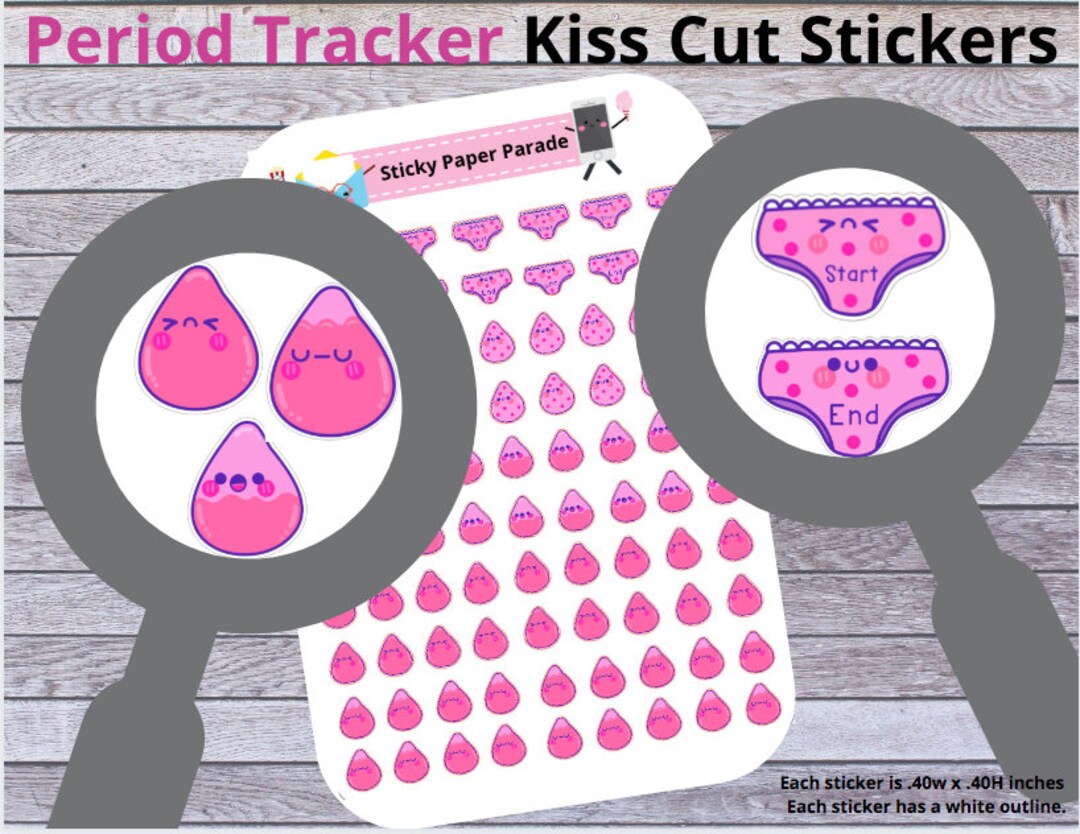 Period Tracker Planner Stickers // Planner Stickers // Menstrual Cycle ...