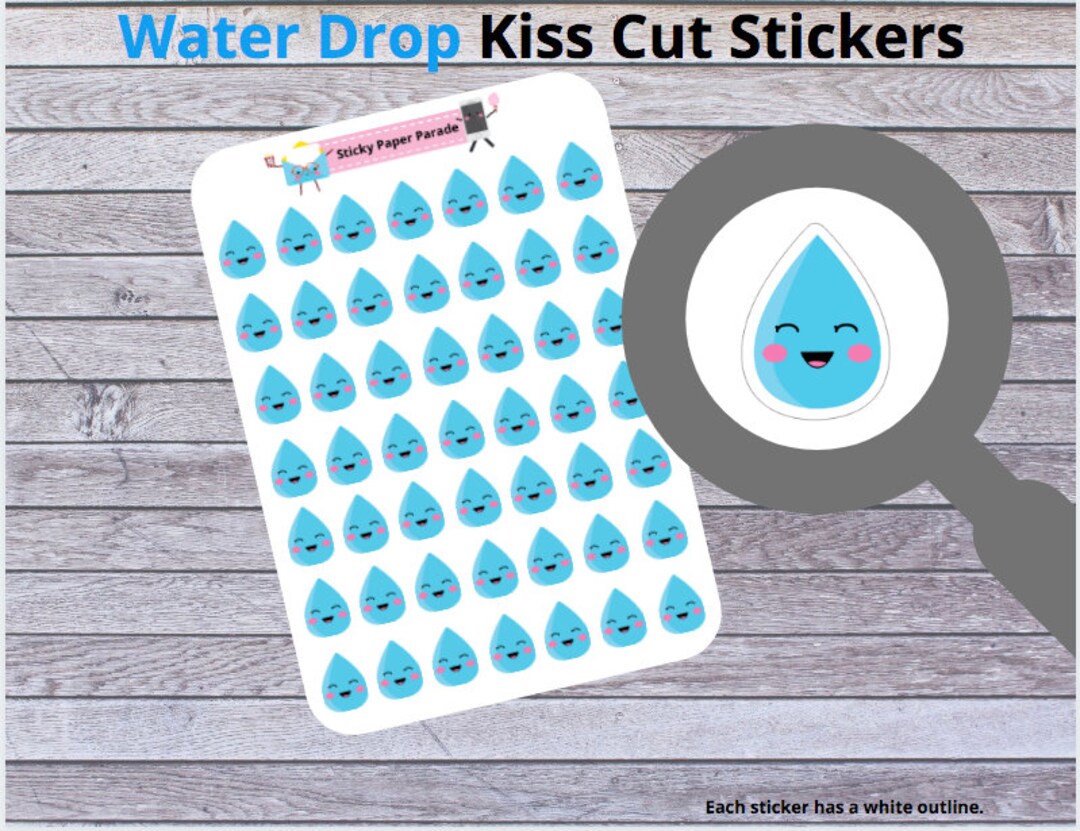 Water Planner Stickers // Water Bill Planner Stickers // Rain Drop ...
