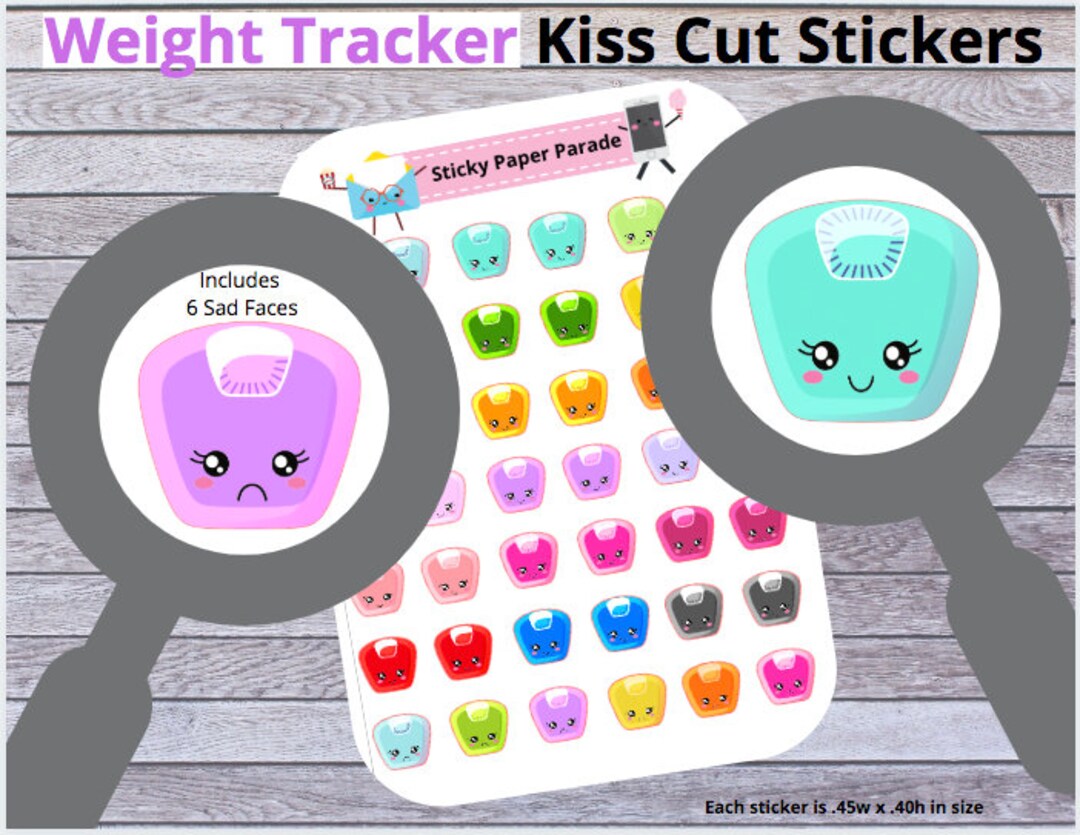 Weight Tracker Planner Stickers // Scales Planner Stickers // - Etsy
