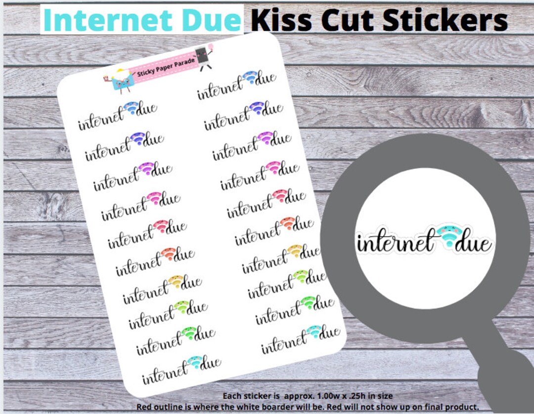 Internet Bill Due Planner Stickers // Planner Stickers // Internet Bill ...