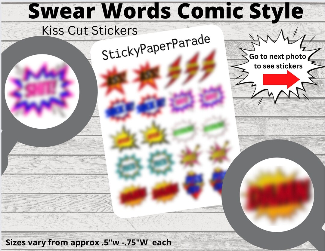 Swear Words Comic Style Planner Stickers // Planner Stickers // Bad ...