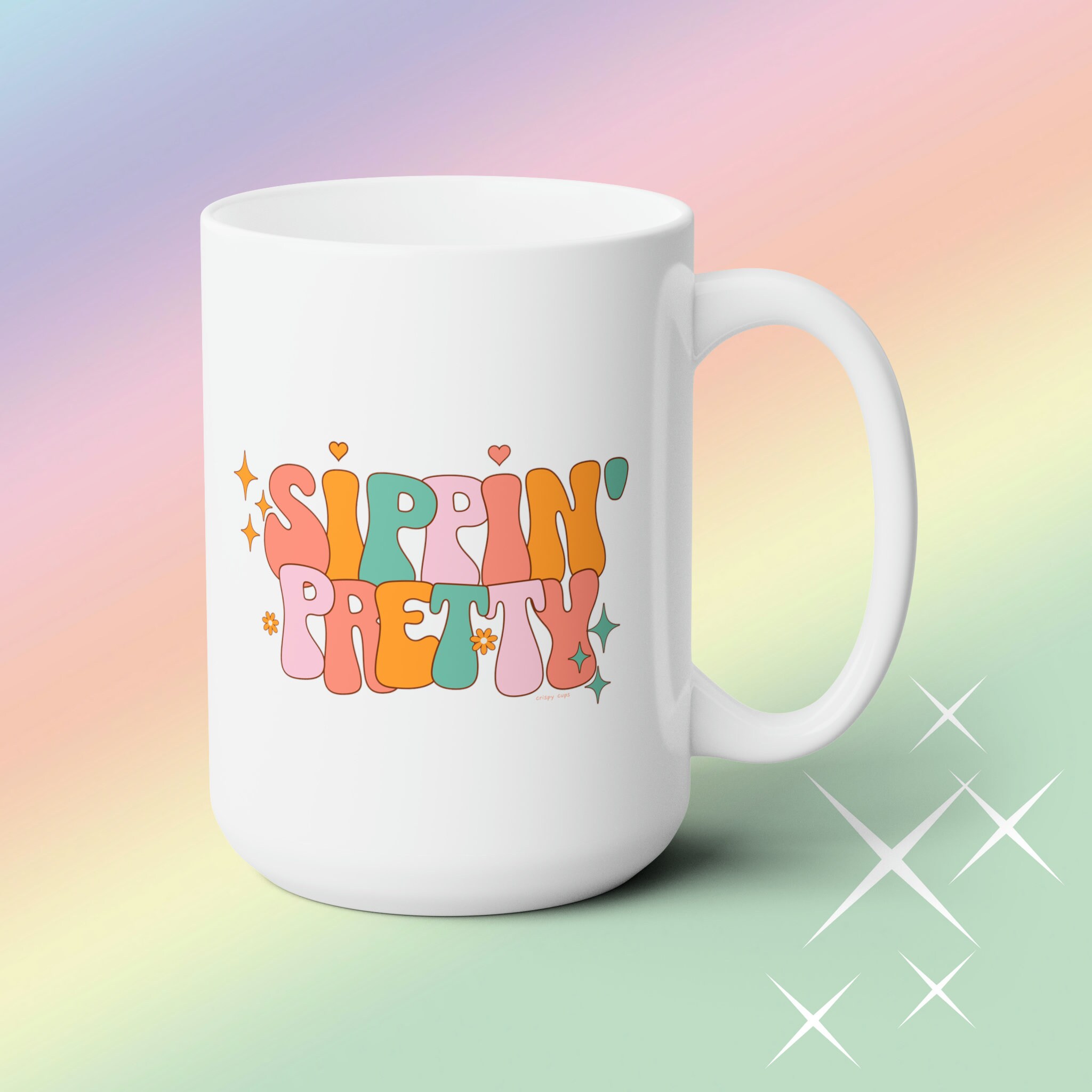 Sippin' Pretty Groovy Funky Fun Coffee Mug - Etsy