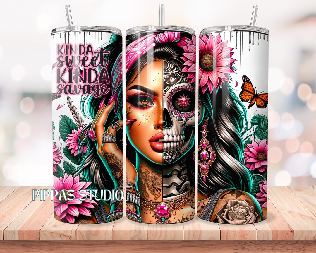 Kinda Sweet Kinda Savage Tumbler Wrap: 20oz Sublimation Design (PNG) - Etsy