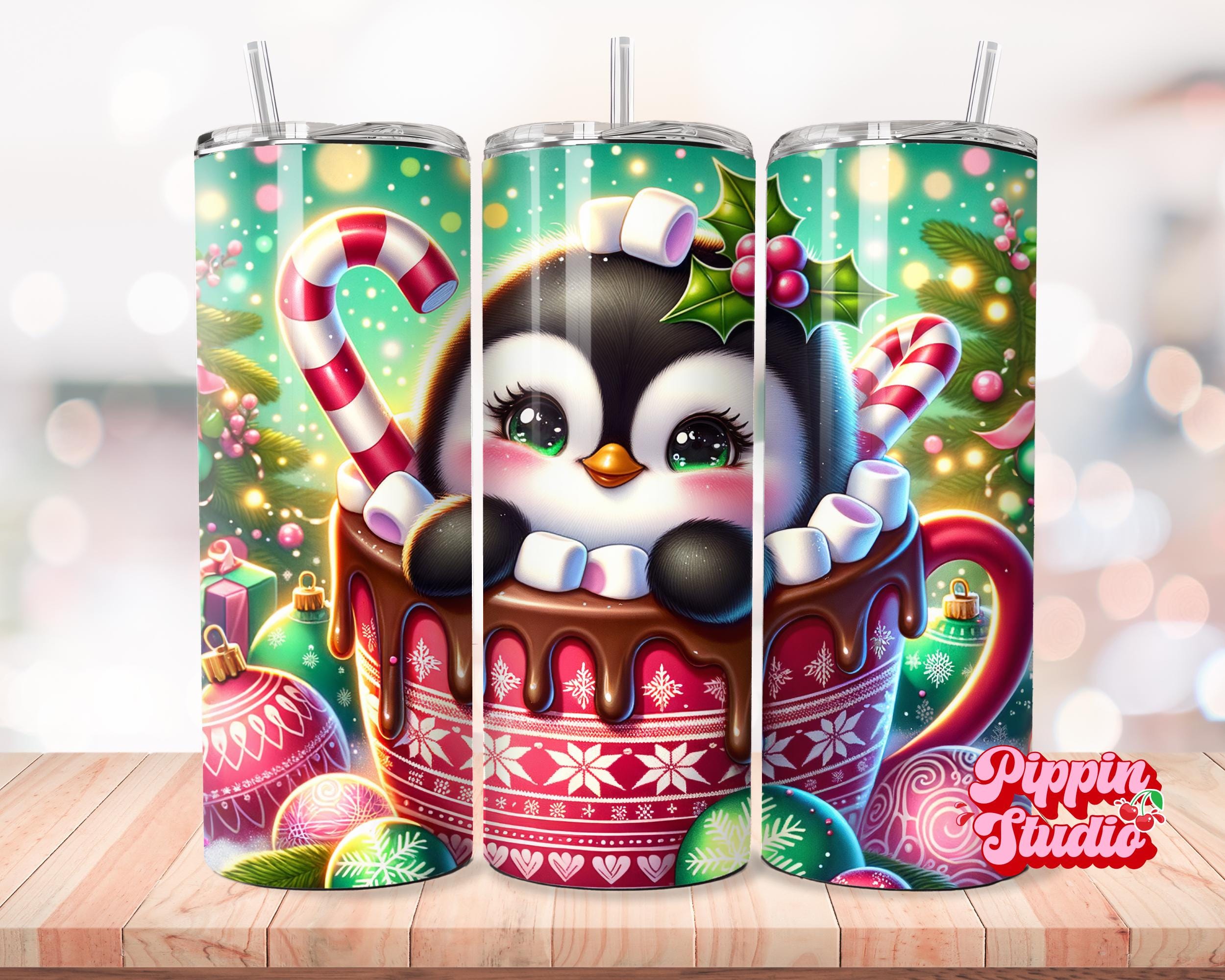 Christmas Animals Mug Tumbler Wrap Bundle, Festive PNG (20 Oz) - Etsy
