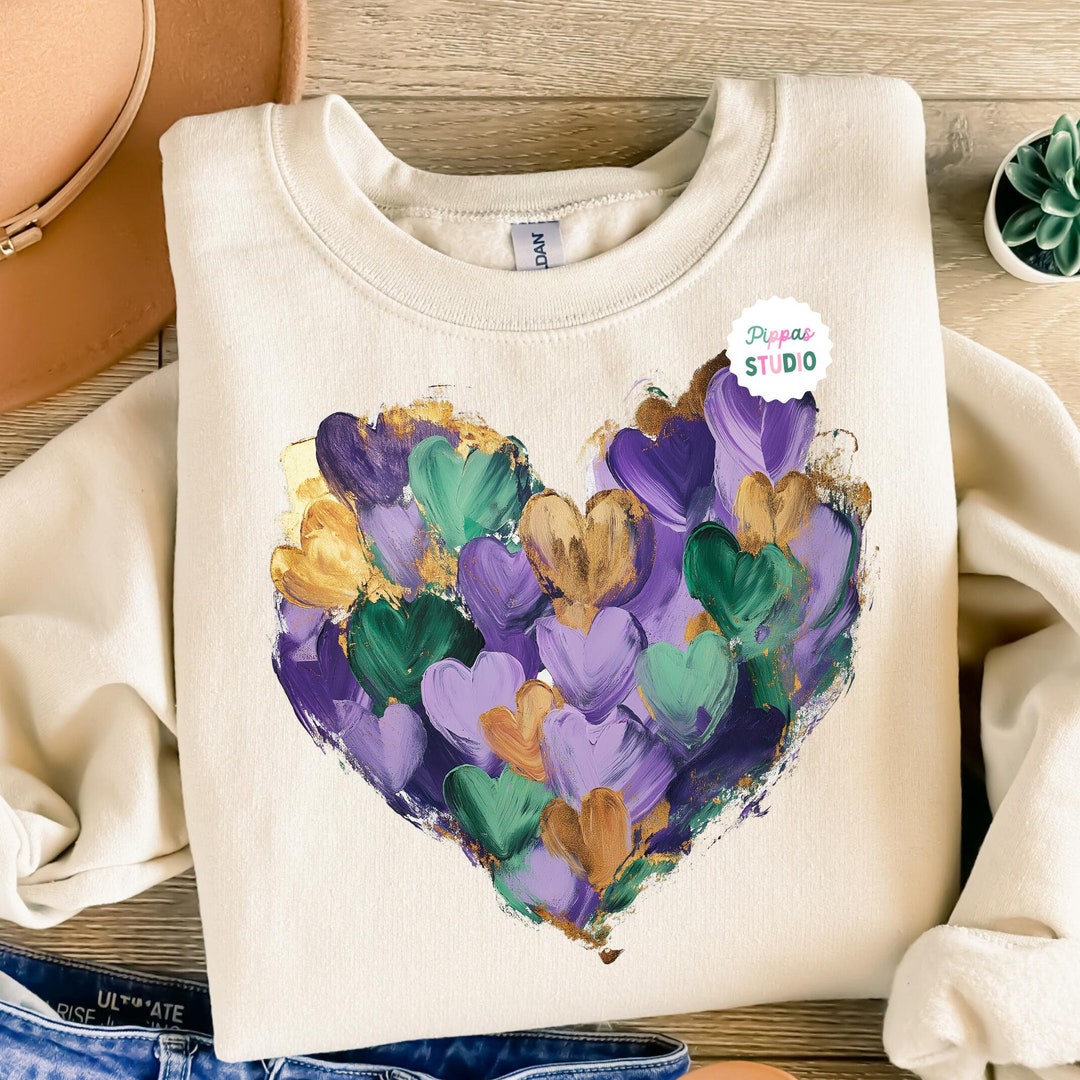 Mardi Gras Heart Png, Mardi Gras Vibes Png, New Orleans Carnival ...
