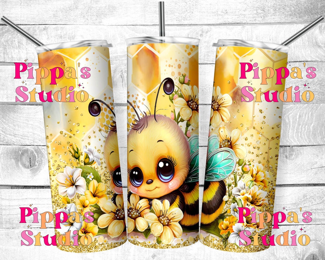 Cute Bee Flower 20oz Tumbler Wrap Png, Sublimation Design - Etsy