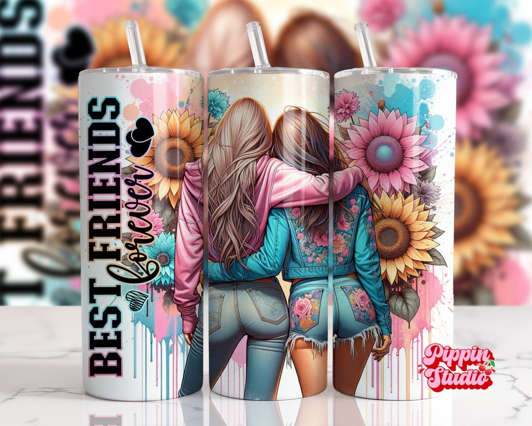 Friends Forever Tumbler Wrap PNG, Sunflower Sublimation Design (20 Oz ...