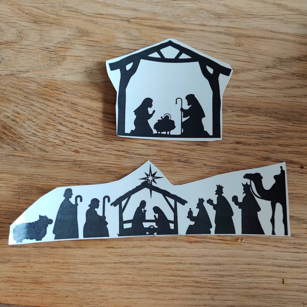 Nativity Scene Waterslide Decal. Manger, Star, Angel, Baby Jesus, Mary ...