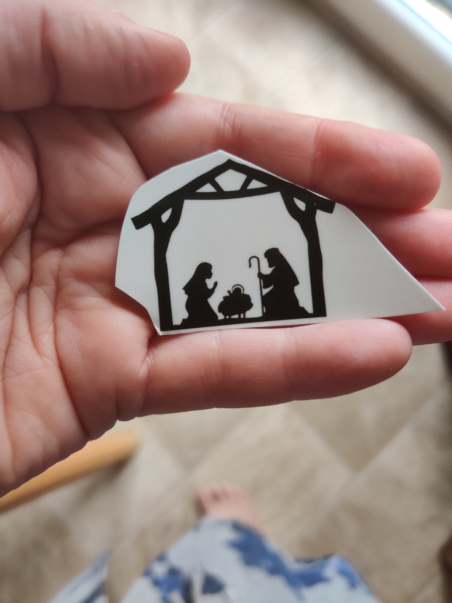 Nativity Scene Waterslide Decal. Manger, Star, Angel, Baby Jesus, Mary ...