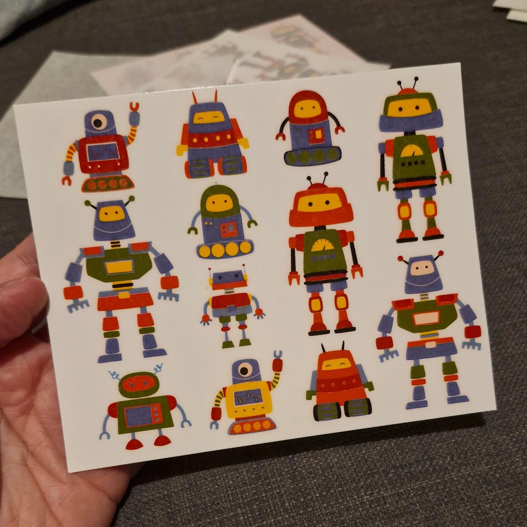 Retro Robots Waterslide Decals, Glass or Ceramics. Bright and Funky ...