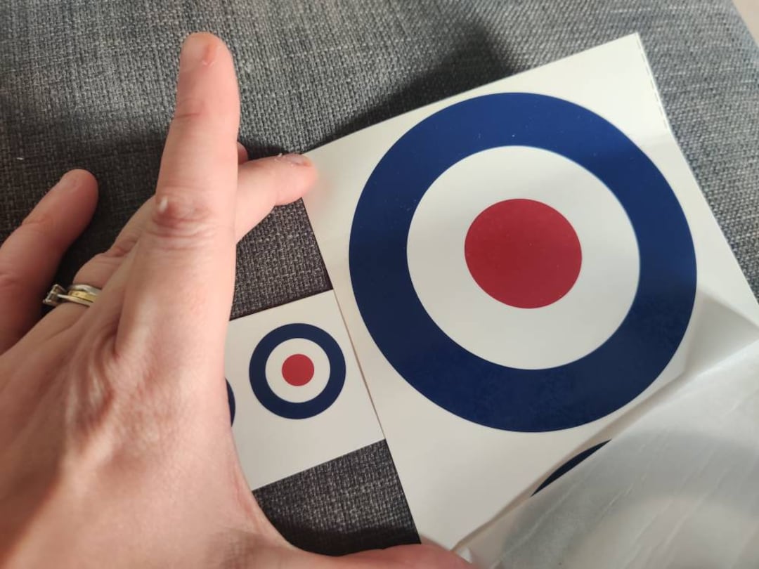 Ceramic or Glass Waterslide Decal - RAF Roundel Red Clear White Blue ...