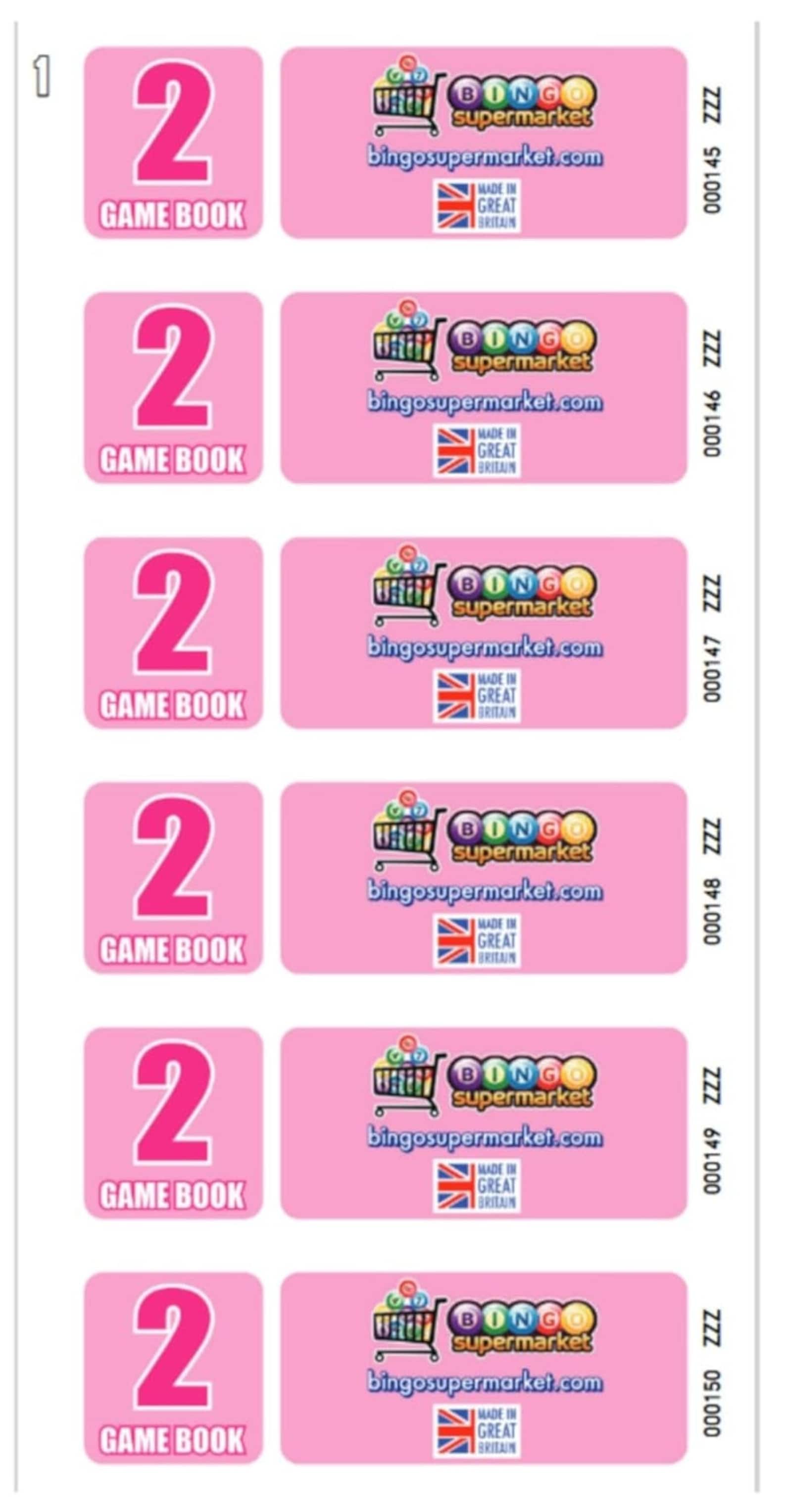 Bingo Books Tickets 1-90 Bingo Supermarket Branded 6 Game to View 600 ...