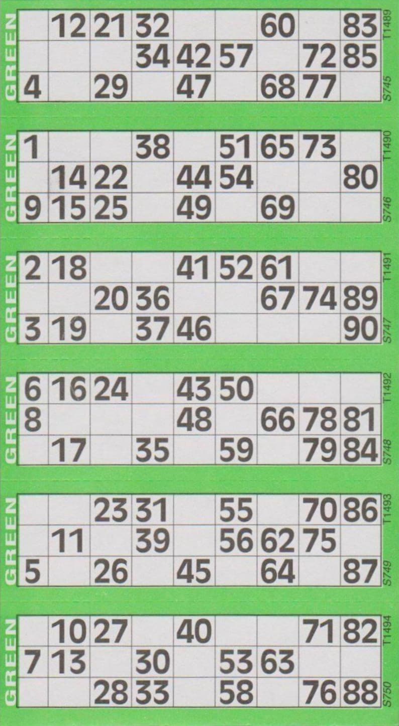 Jumbo Bingo Tickets: 600 Count, 6-to-view Pad - Etsy