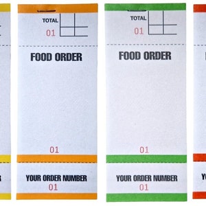 Food Order Pads Numbered 1-100 Pack Coloured Bar Restaurant Cafe Waiter ...