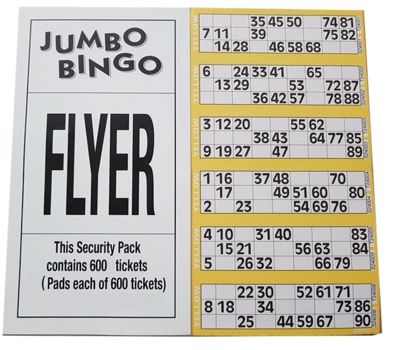 Jumbo Bingo Tickets: 600 Count, 6-to-view Pad - Etsy