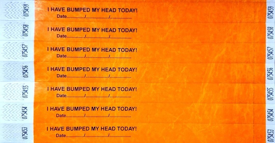 I Bumped My Head Today First Aid Health and Safety School Wristbands ...