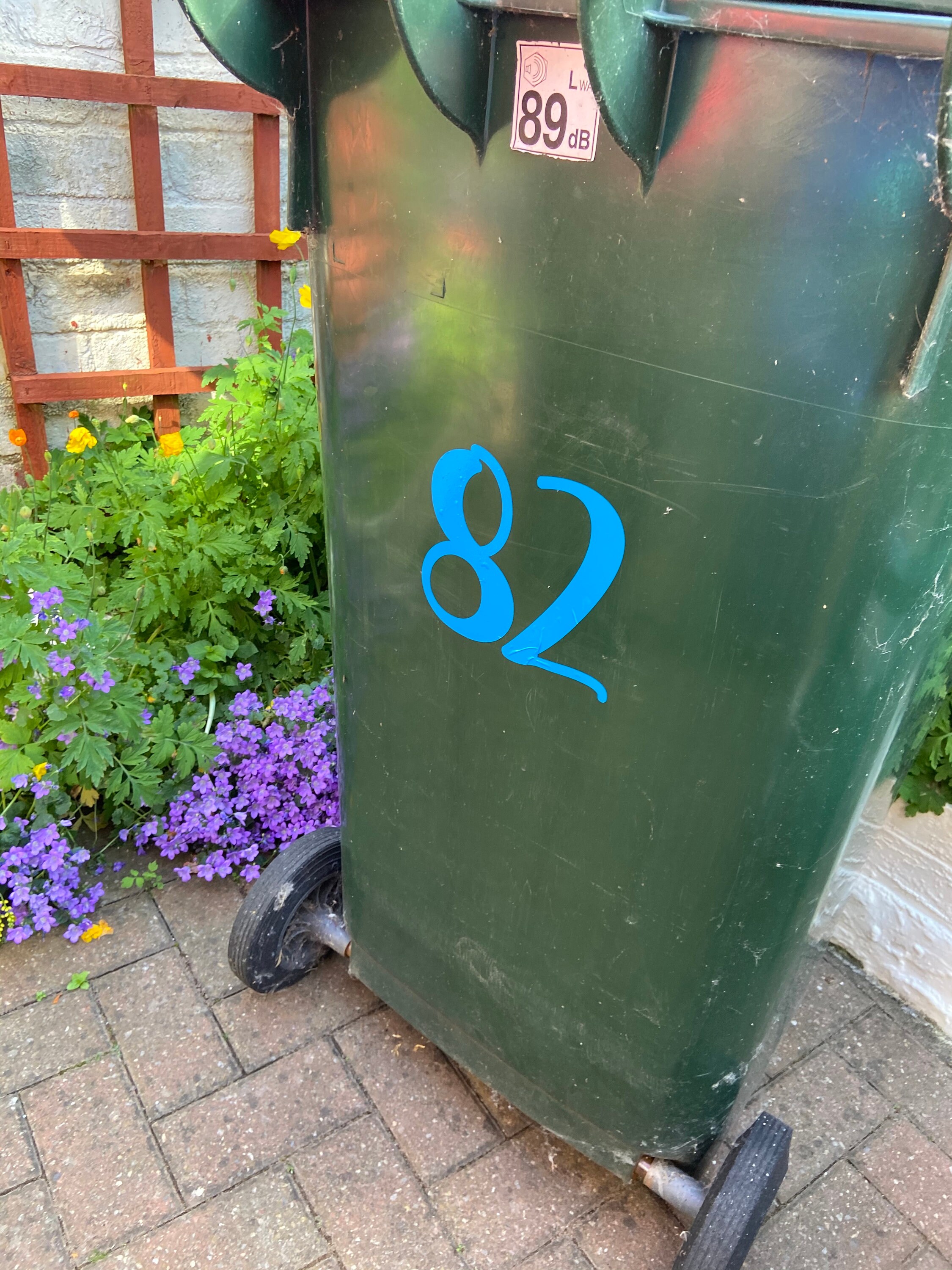 Yellow Wheelie Bin Letter S Bespoke Wheelie Bin Numbers