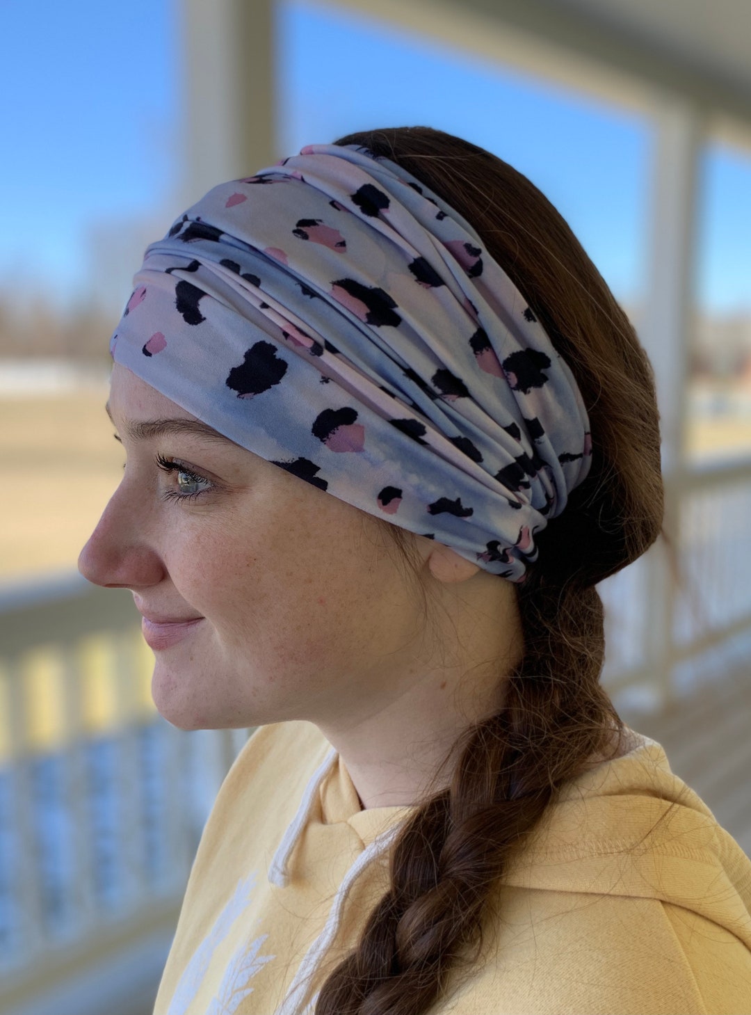 Tube Headband Dreaming Leopard, Headbands for Women, Wide Headband ...