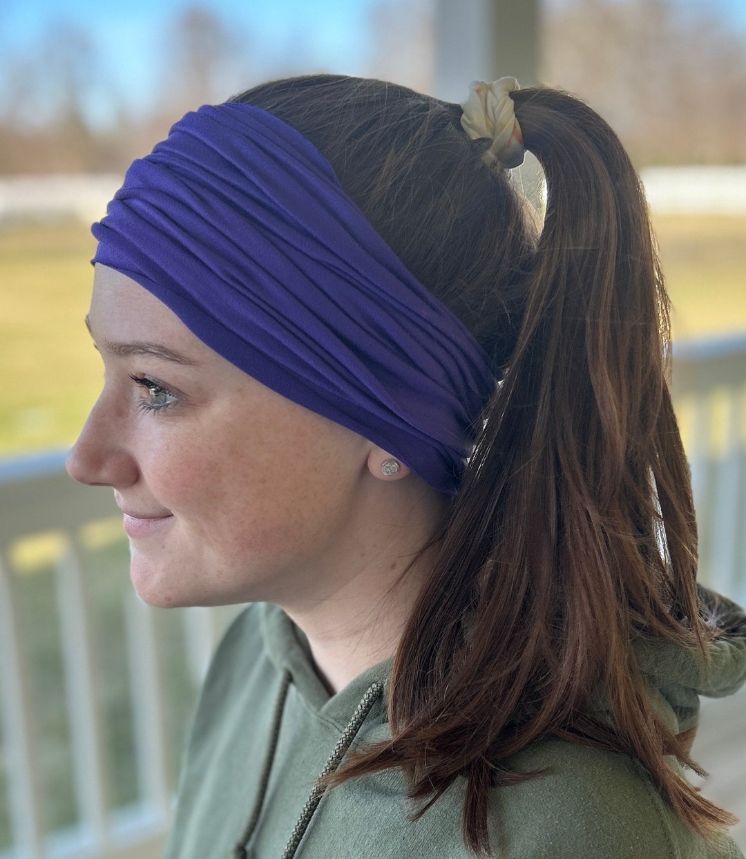 Tube Headband, Royal Purple, Headbands for Women, Wide Headband, Mom ...