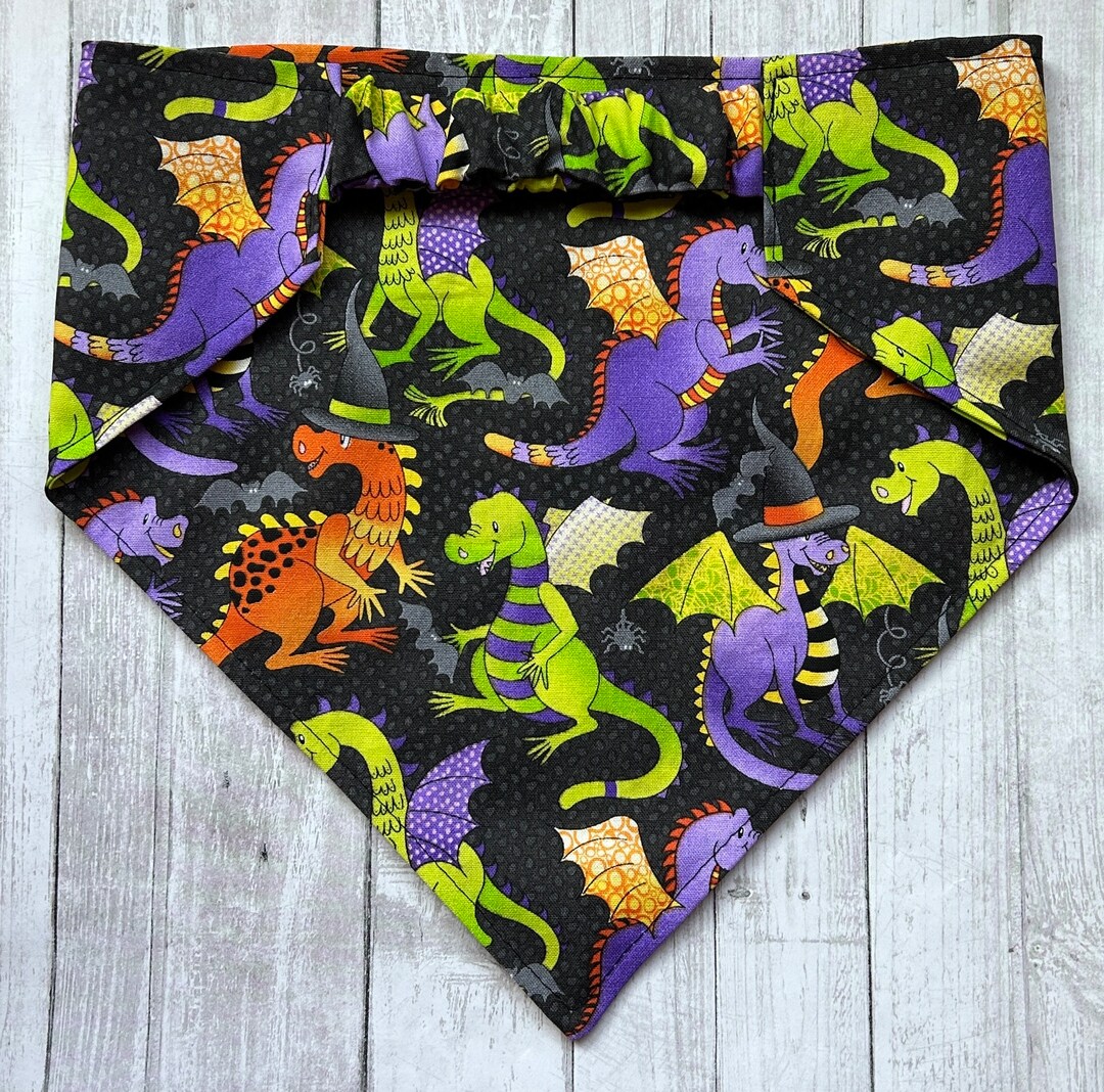 Dog Bandana, Dragon Costume Party, Elastic Pet Bandana, Scrunchie Dog ...