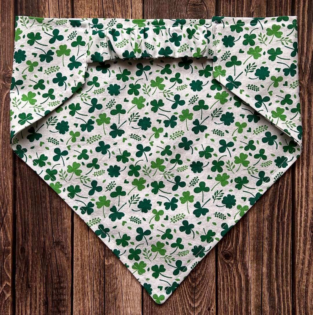 Dog Bandana, Clover Fields, Elastic Dog Bandana, Scrunchie Dog Bandana ...