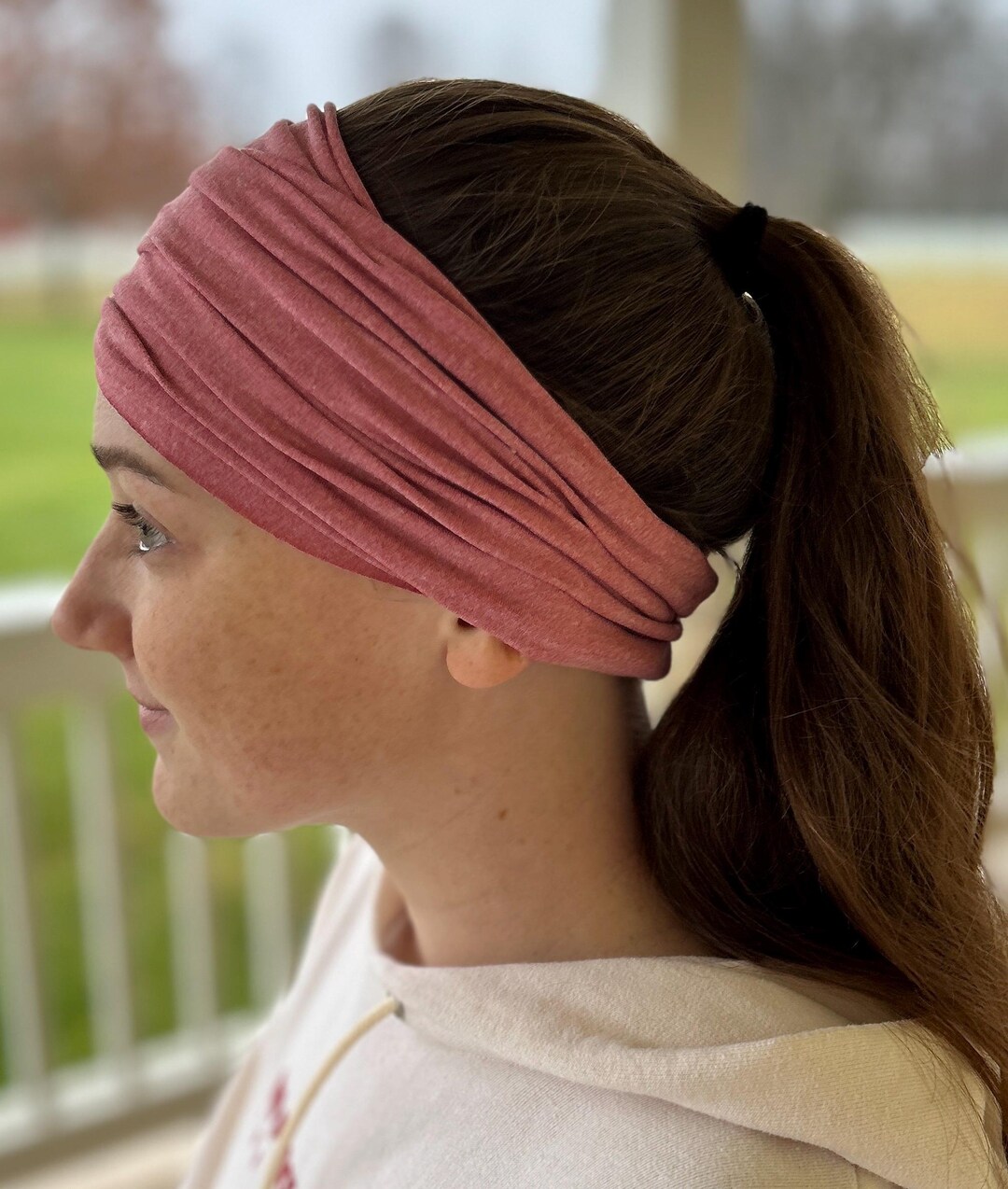 Tube Headband, Pink Gumdrop, Headbands for Women, Wide Headband, Boho ...