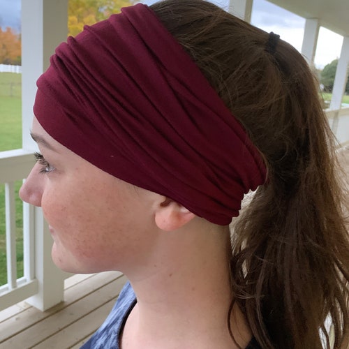 Tube Headband Black as Night Headbands for Women Wide - Etsy