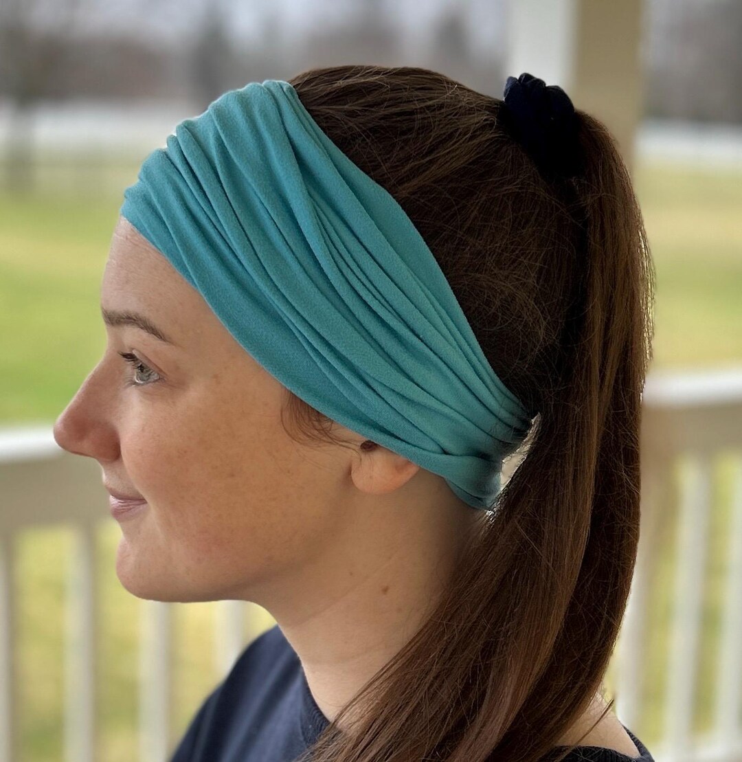 Tube Headband, Tropical Blue, Headbands for Women, Wide Headband, Mom ...