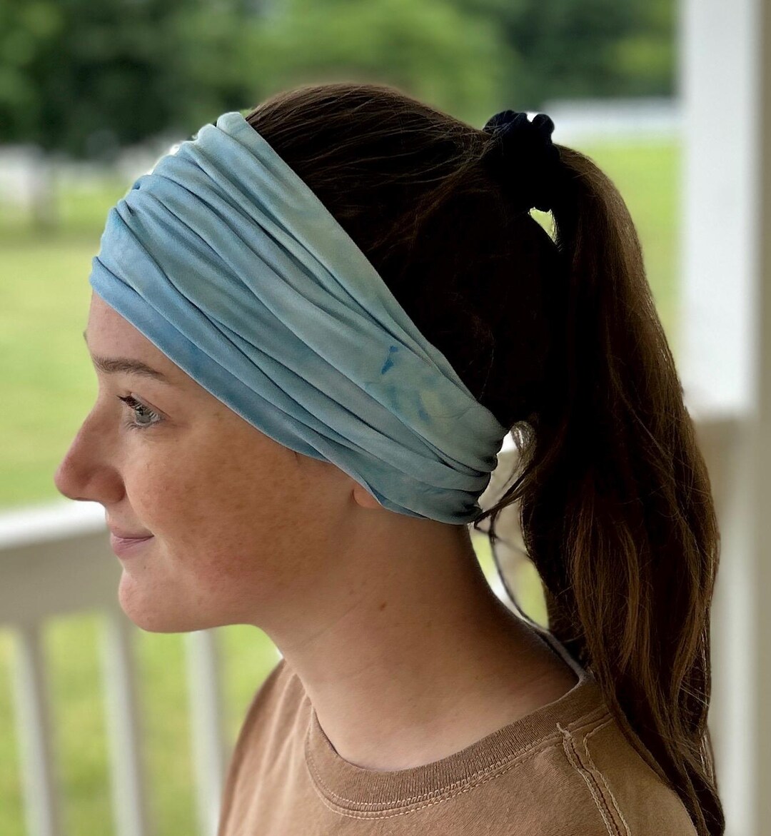 Tube Headband, Cloudy Tie Dye, Headbands for Women, Wide Headband, Mom ...