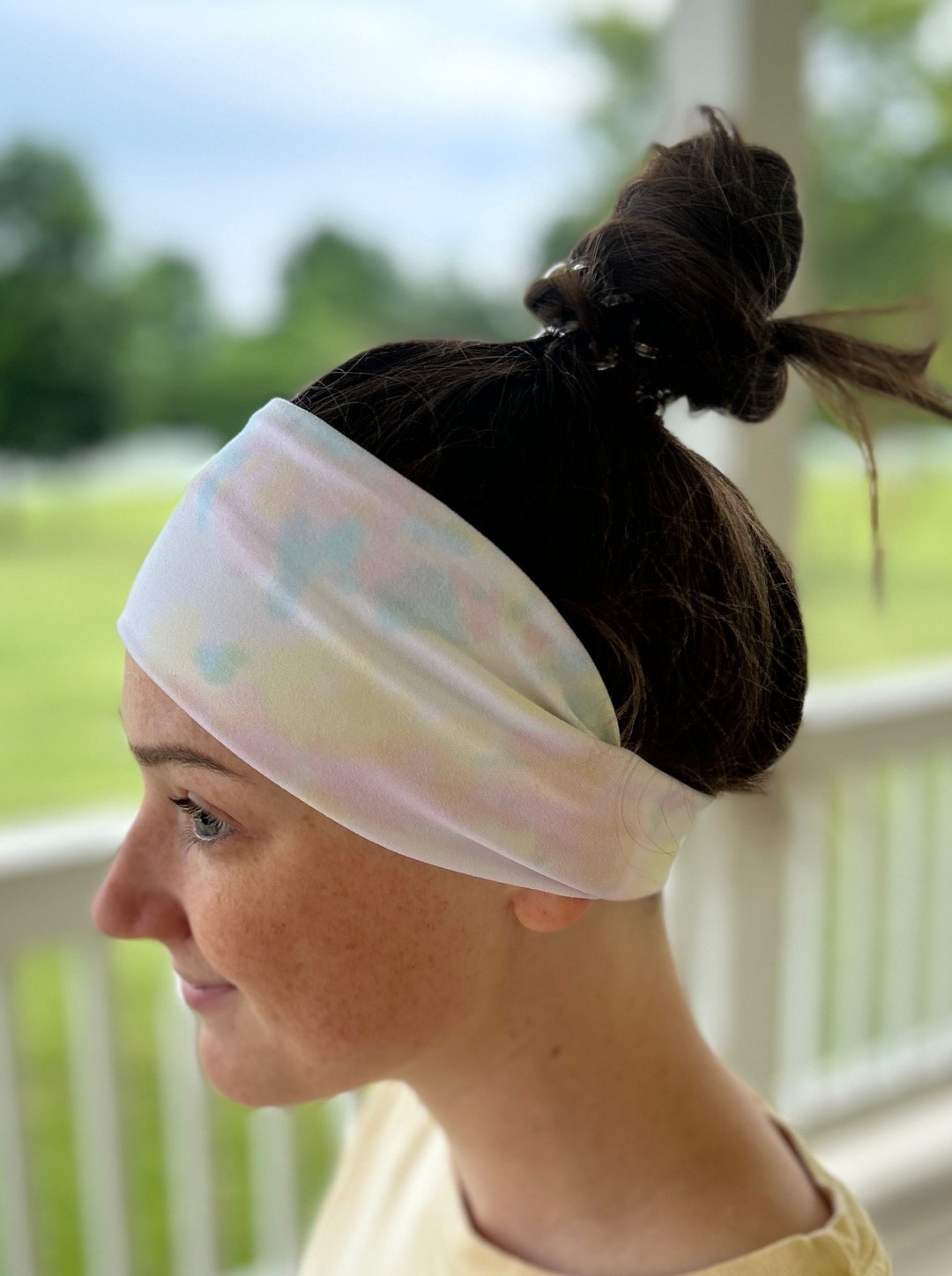 Adult Headband, Pastel Clouds, Headbands for Women, Tie-dye Headband ...