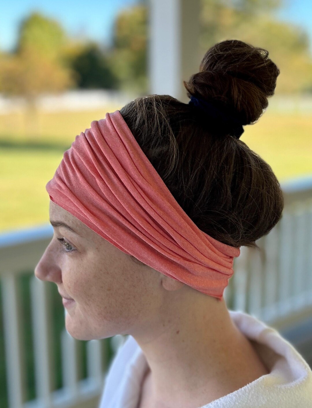 Tube Headband, Coral Heather, Headbands for Women, Wide Headband, Mom ...