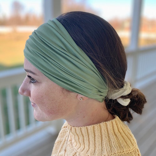 Tube Headband Black as Night Headbands for Women Wide - Etsy