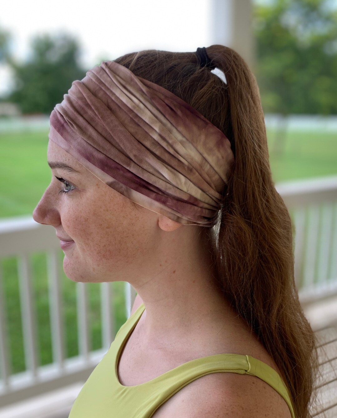 Tube Headband Mottled Mauve Tie Dye, Headbands for Women, Wide Headband ...