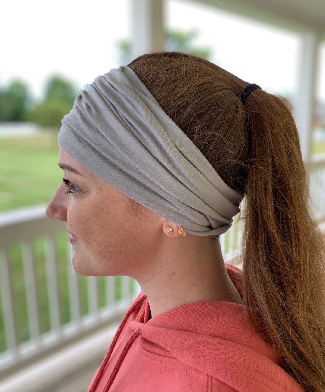 Tube Headband Silver Fox, Headbands for Women, Wide Headband, Boho ...