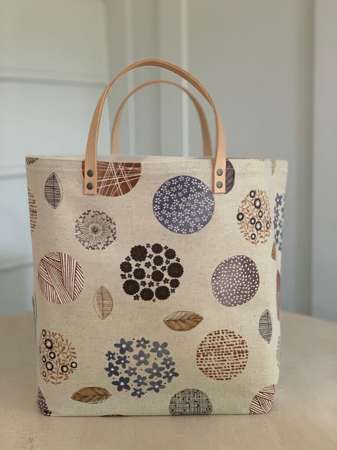 Autumn Wind Natural Bucket Bag by 65 South - Knitting Project Bag - Etsy