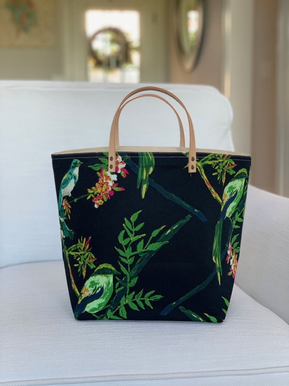 Navy Blue Bird Bucket Bag by 65 South Knitting Project Bag - Etsy