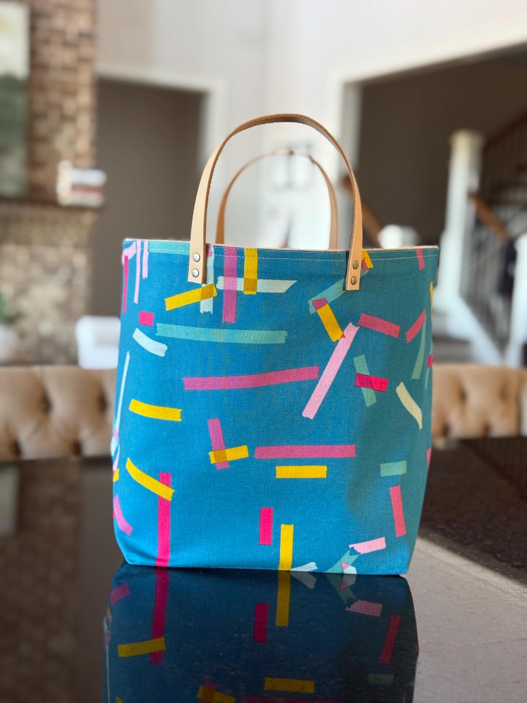 Washi Plus Royal Blue Bucket Bag by 65 South - Knitting Bag - Etsy