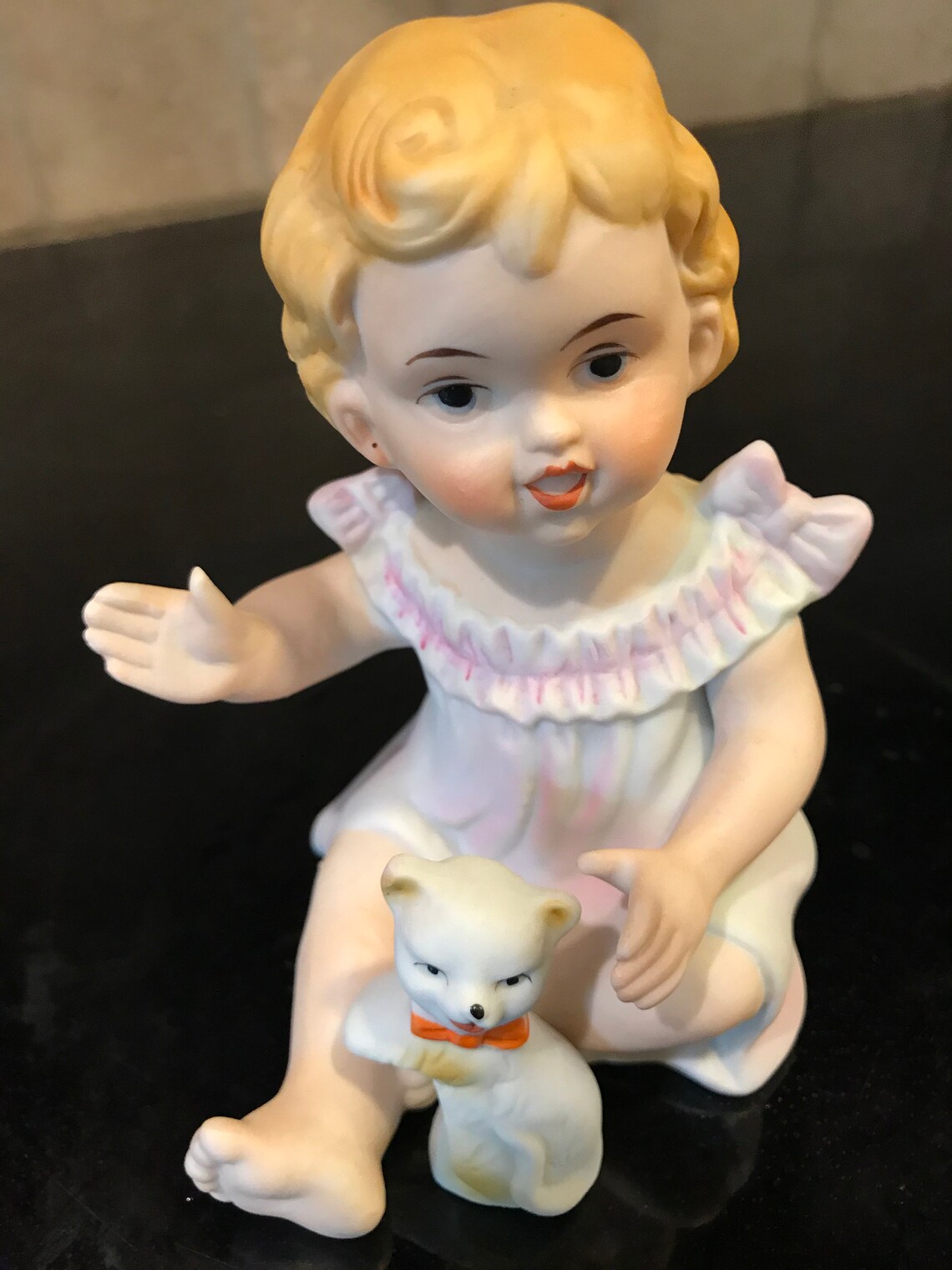 Vintage Royal Crown Porcelain Figurine Baby Girl With Dog - Etsy