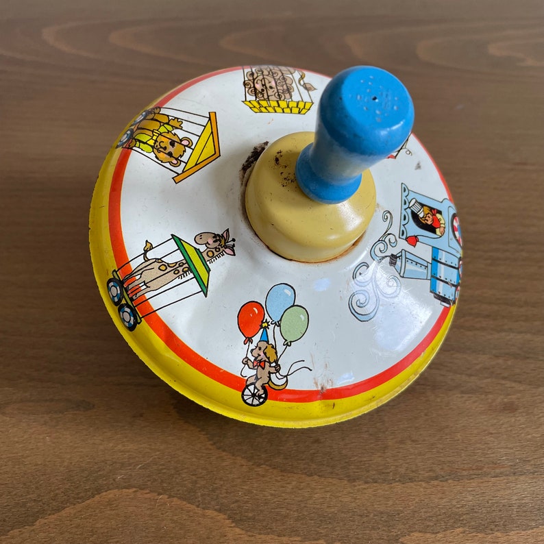 Vintage Bryan Ohio Art Circus Top Spinner Toy | Metal Top - Etsy