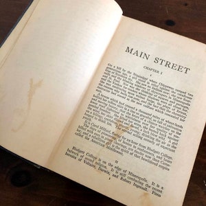 Main Street - Sinclair Lewis Vintage Book - Etsy